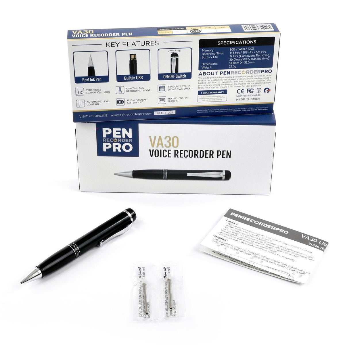 VA30 Voice Activated Pen | Lecture Recording | Spy Pen – penrecorderpro